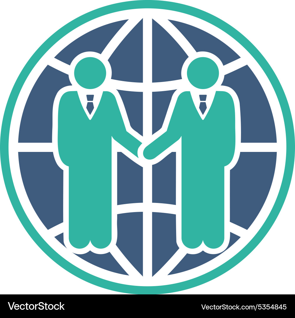 Global partnership icon from business bicolor set Vector Image