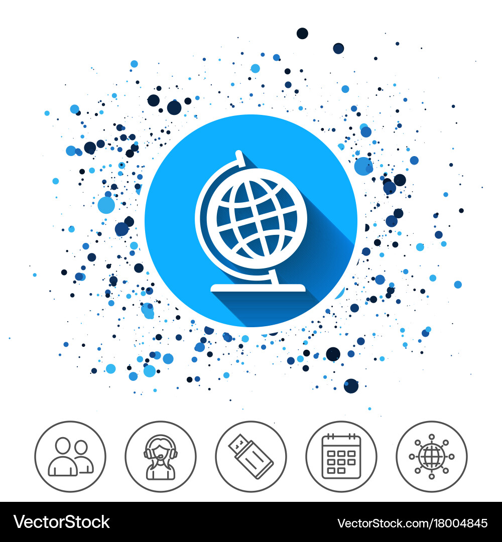 Globe sign icon geography symbol Royalty Free Vector Image