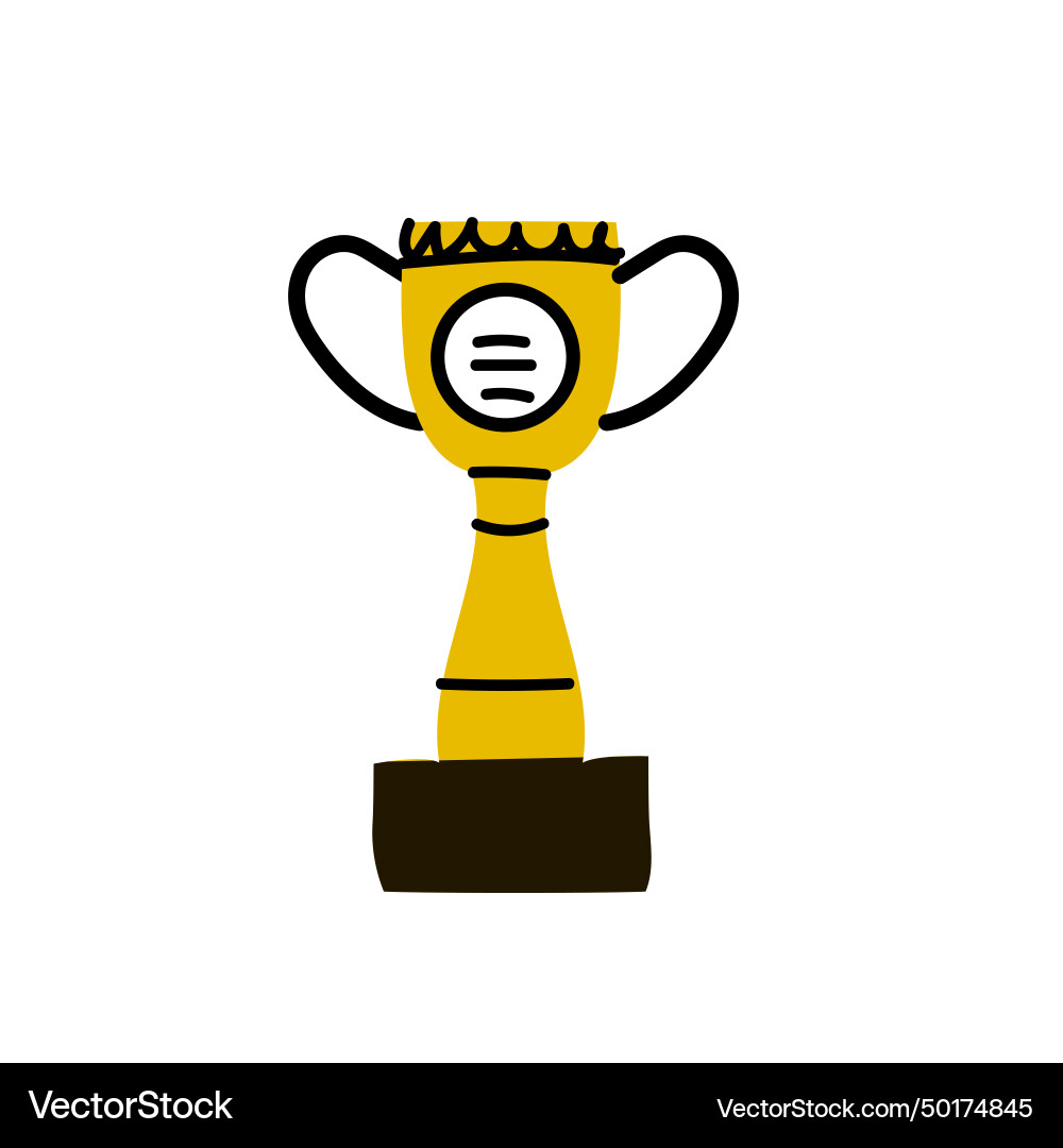 Hand drawn doodle award winner icon isolated Vector Image
