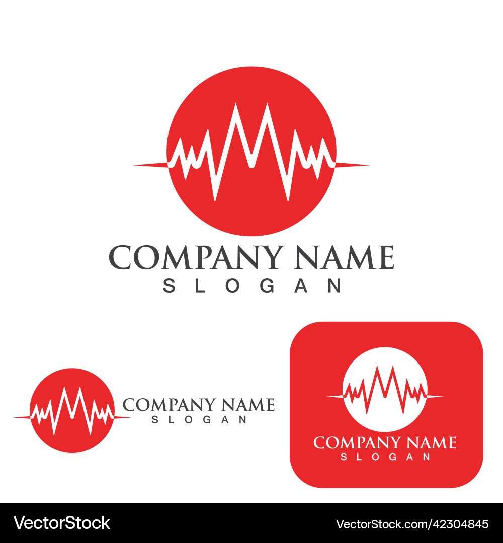 Heart beat logo and symbol Royalty Free Vector Image