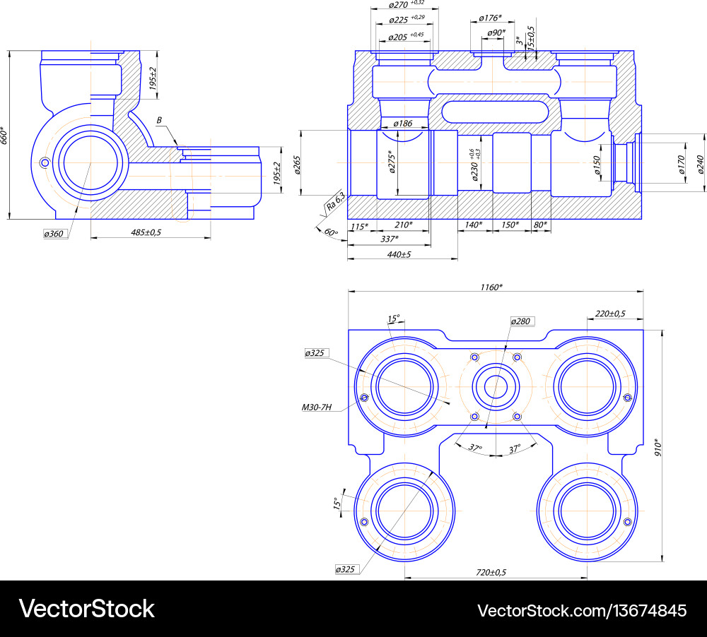 Hydraulic unit of the piston pump Royalty Free Vector Image