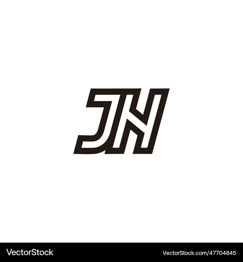 Letter jh outline simple geometric logo Royalty Free Vector