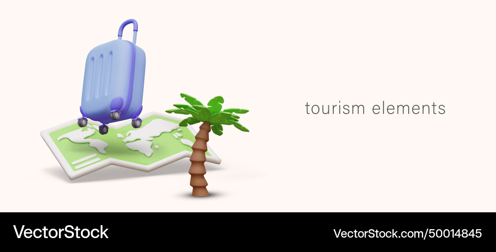 Poster with realistic open paper map purple Vector Image