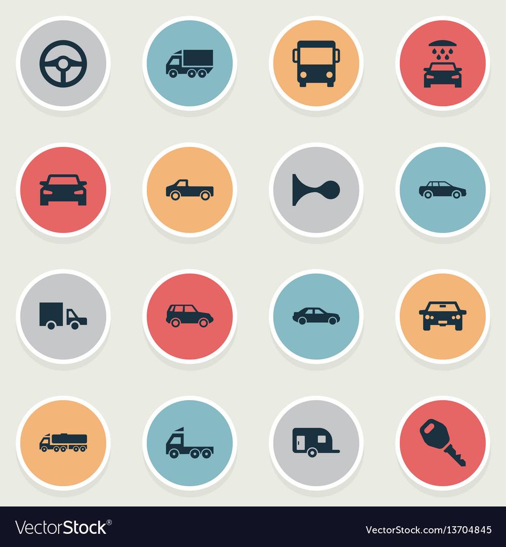 Set simple auto icons Royalty Free Vector Image
