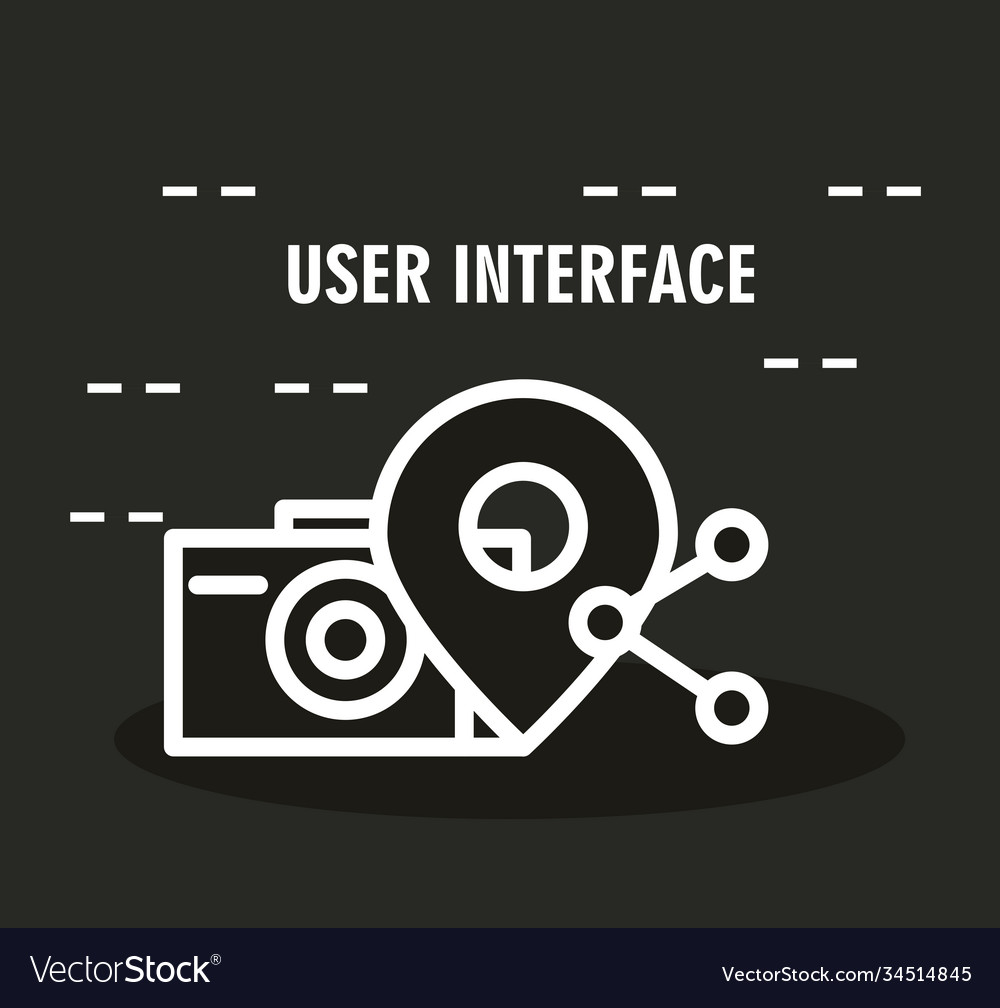 User interface black background with share camera Vector Image