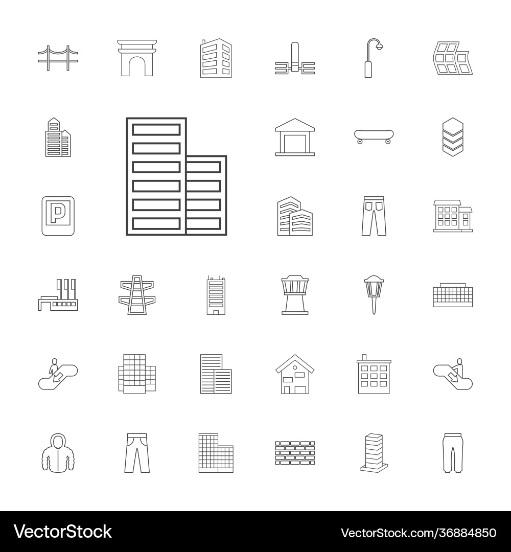 33 urban icons Royalty Free Vector Image - VectorStock