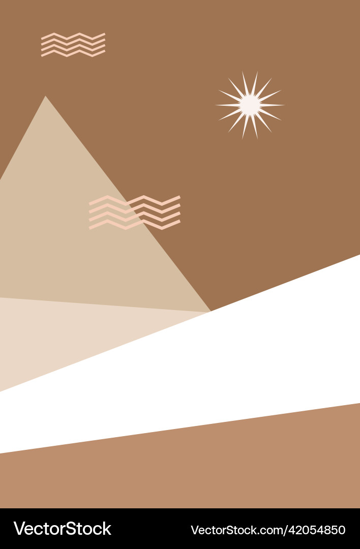 Abstract mountain orange landscape colorful flat Vector Image