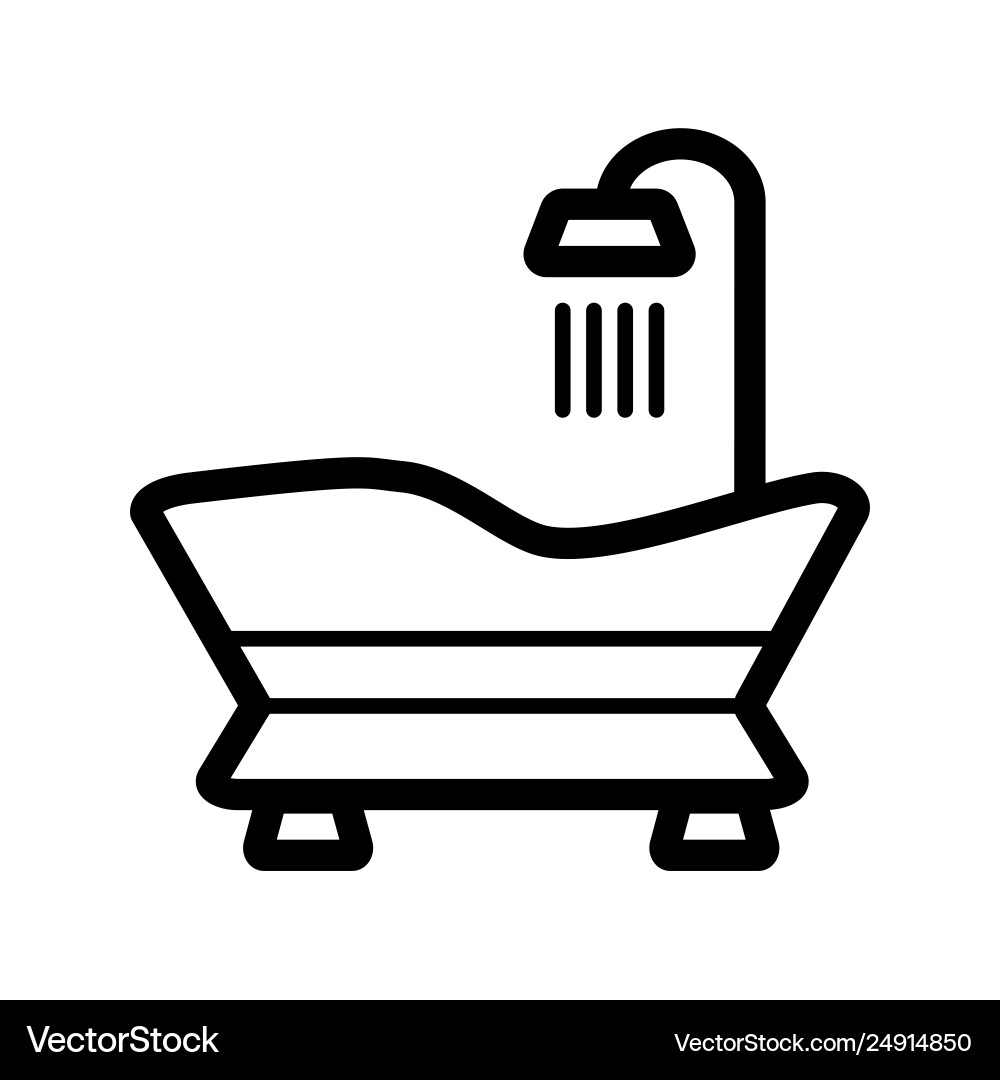 Bathroom icon bath with shower sign Royalty Free Vector
