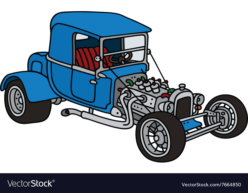 Blue Hot Rod Royalty Free Vector Image Vectorstock
