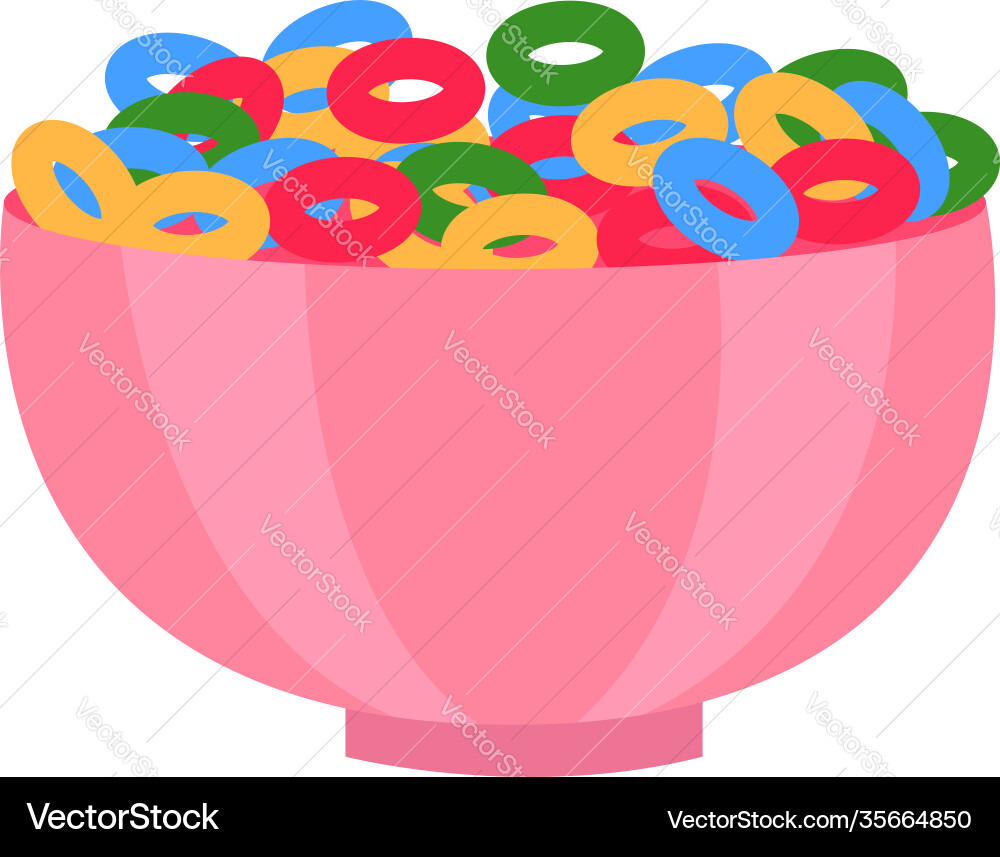 Corn flakes in a bowl on white background Vector Image