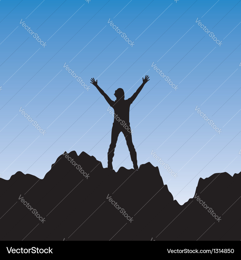 Girl with raised hands Royalty Free Vector Image