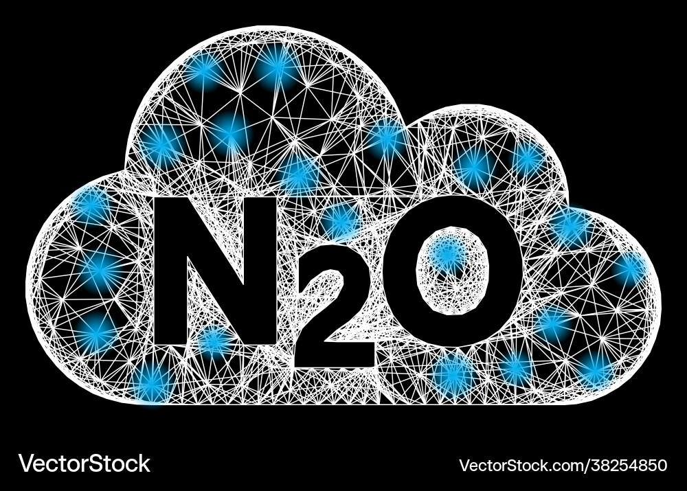 Hatched nitrous oxide gas mesh with bright flares Vector Image