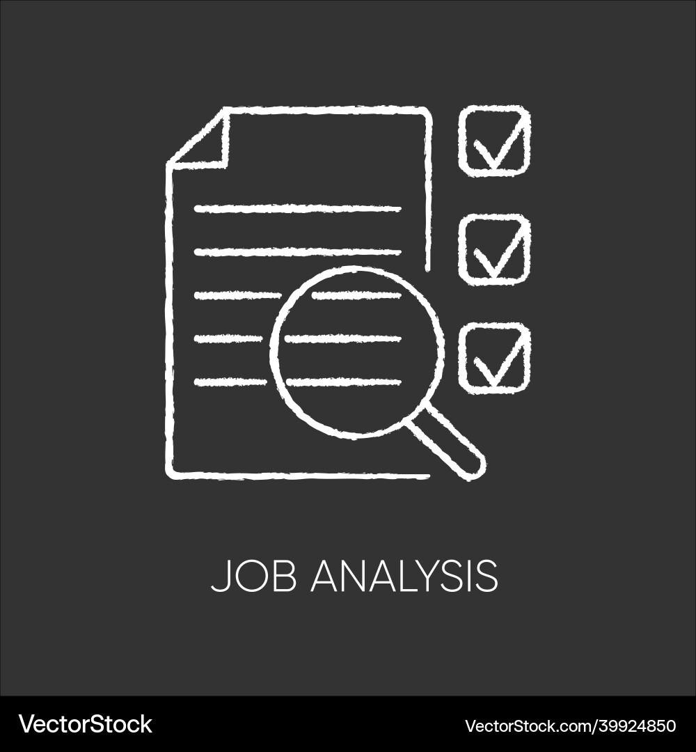 Job analysis flat design long shadow glyph icon Vector Image