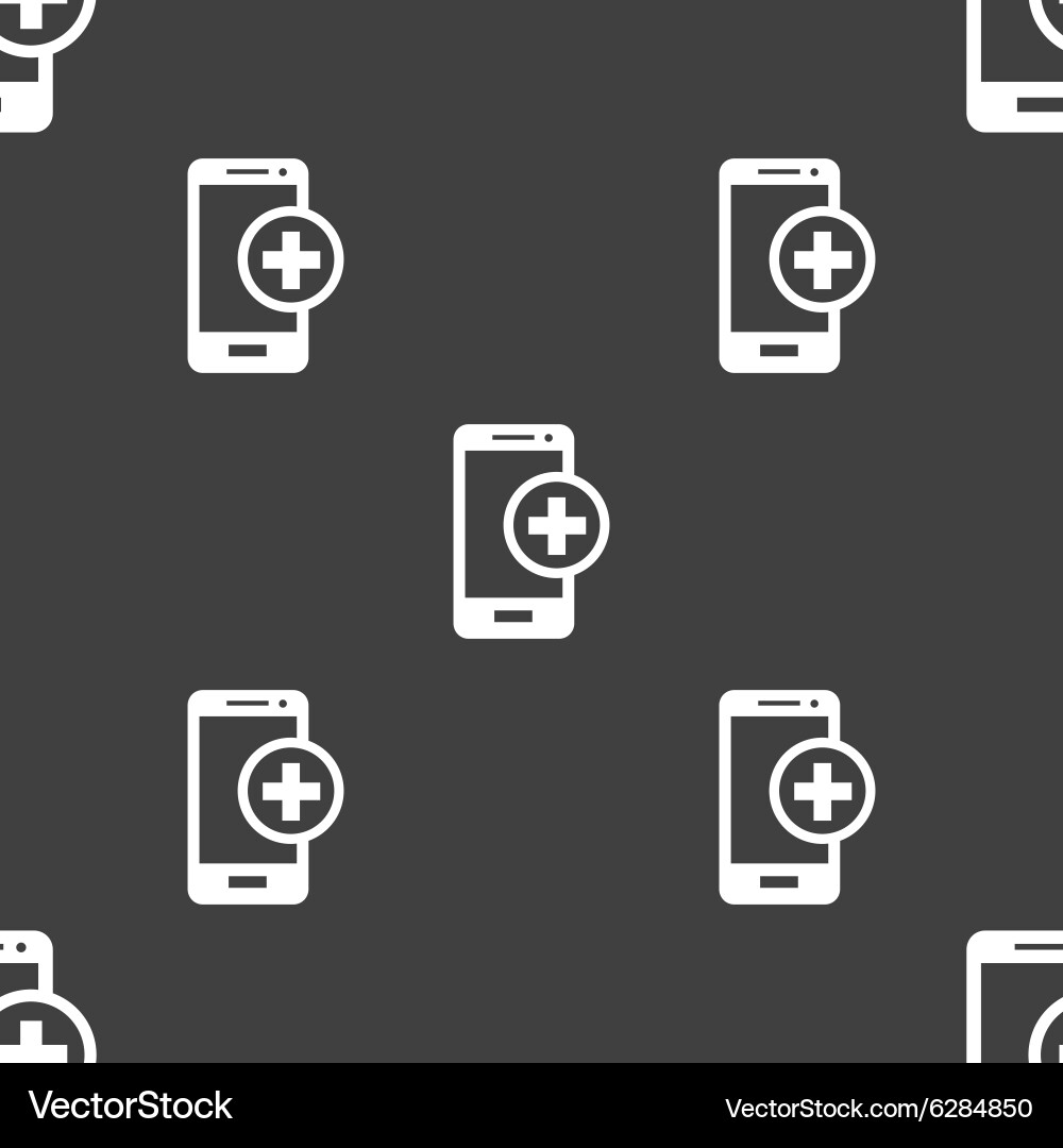 Mobile devices sign icon with symbol plus seamless