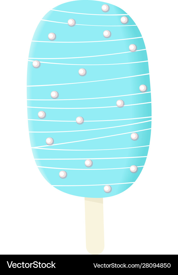 One blue stick ice cream dotted spotted Royalty Free Vector