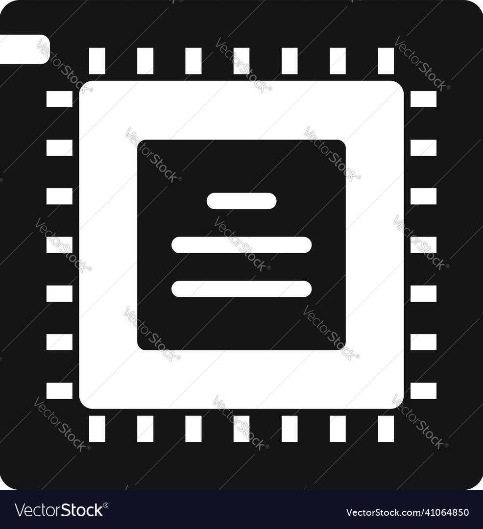 Pc processor icon simple computer core Royalty Free Vector