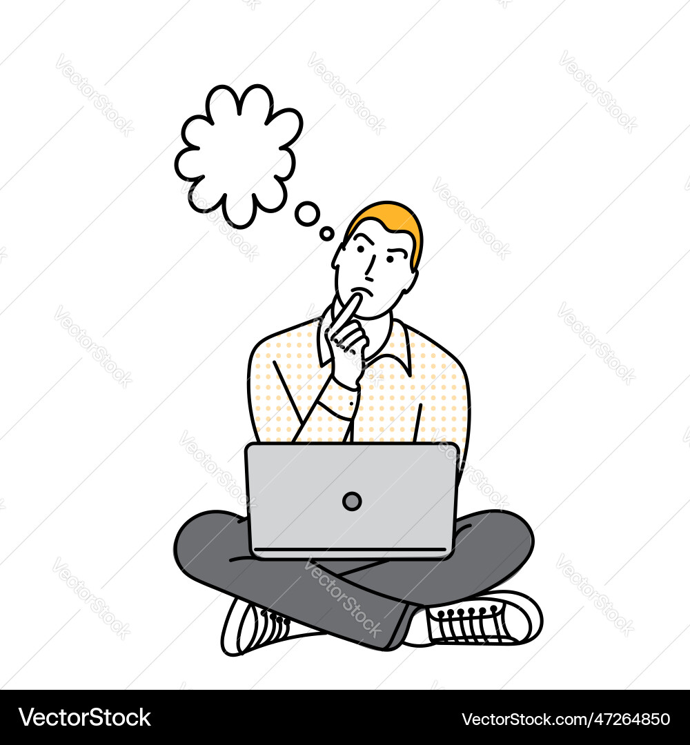 Professional business man think about project Vector Image
