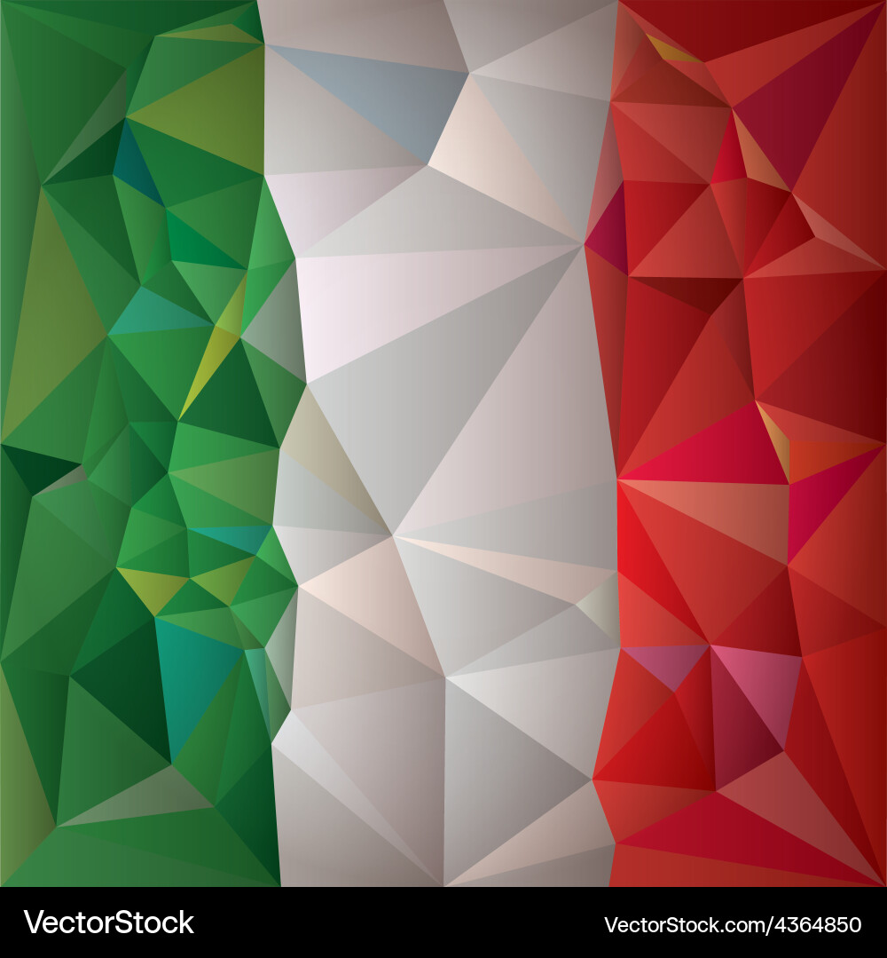 Stylized flag of Italy Low poly style Royalty Free Vector