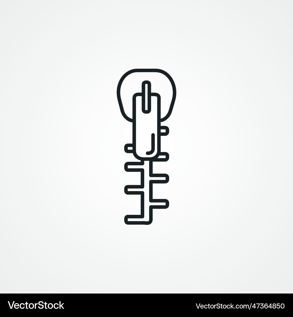 Zipper line icon outline icon Royalty Free Vector Image