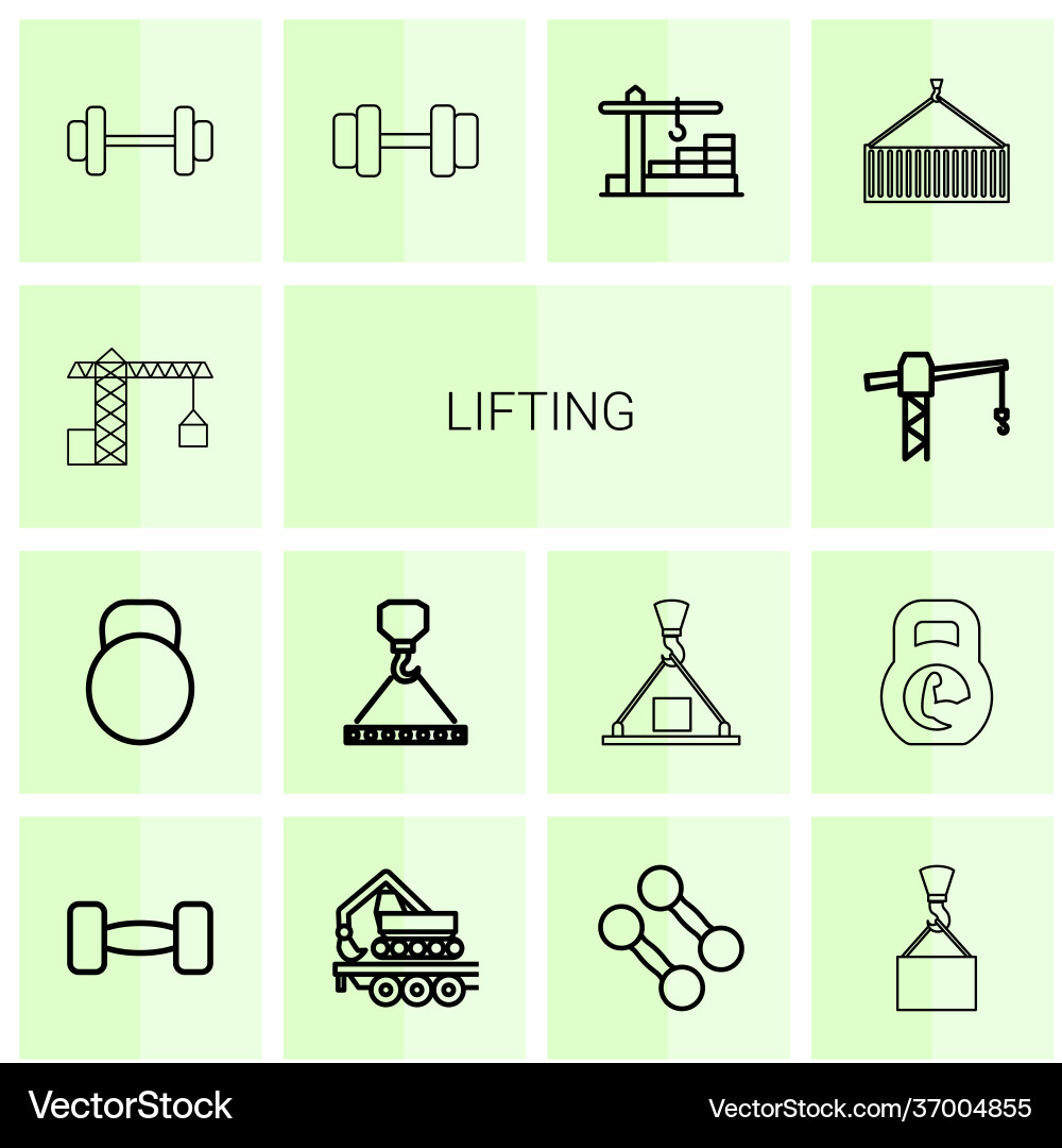 14 lifting icons Royalty Free Vector Image - VectorStock