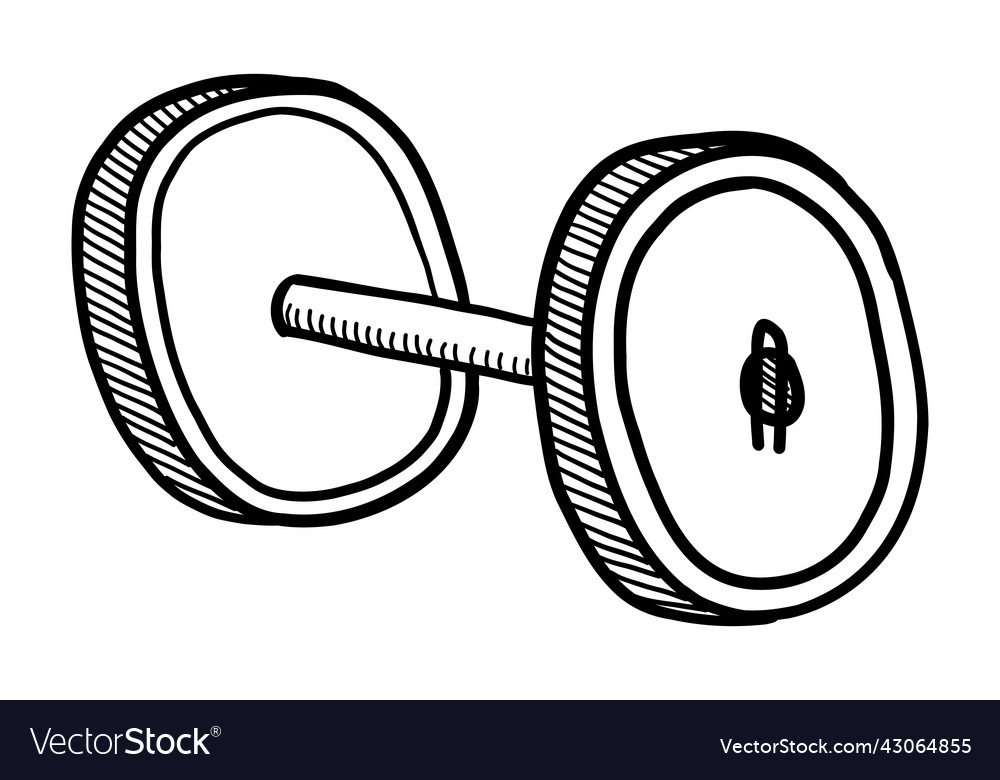 A dumbbell isolated on white Royalty Free Vector Image