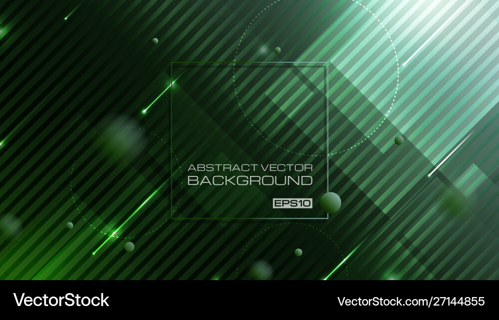 Abstract geometric shapes on green background Vector Image