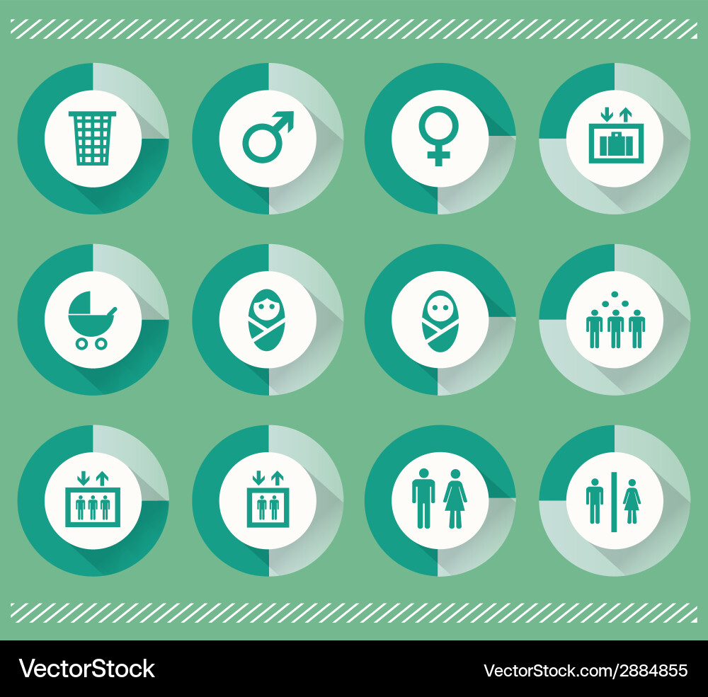 Collection of flat icons Royalty Free Vector Image