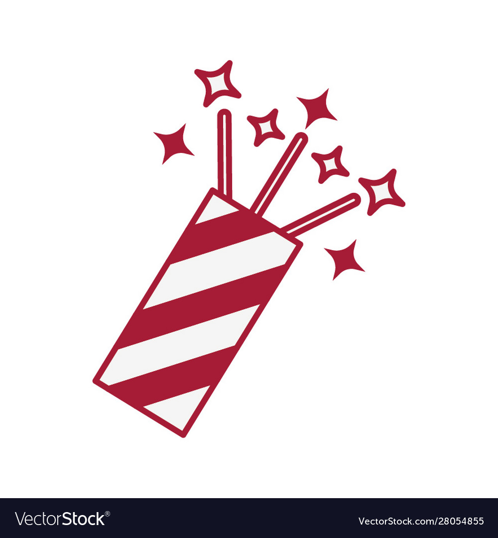 Firework rocket flat style icon Royalty Free Vector Image