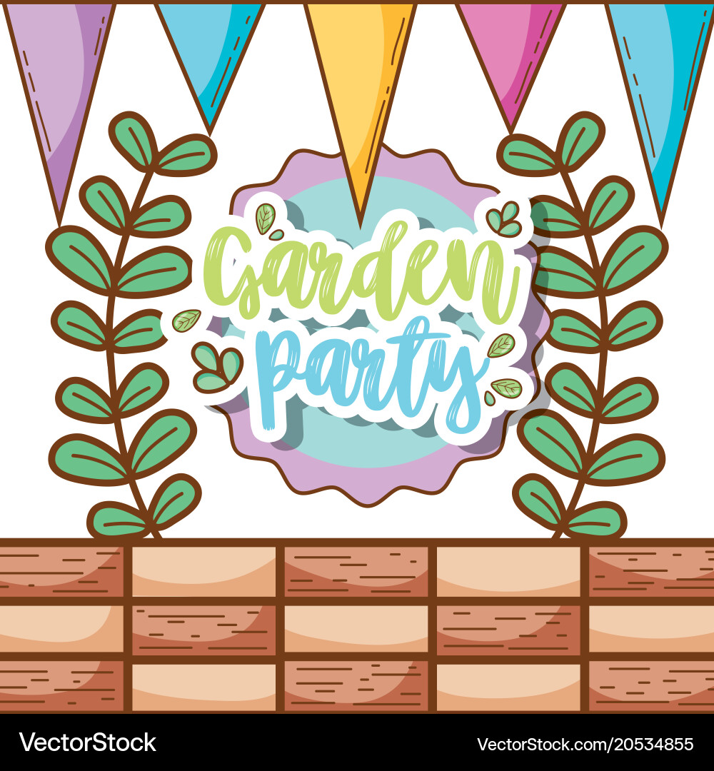 Garden party card Royalty Free Vector Image - VectorStock