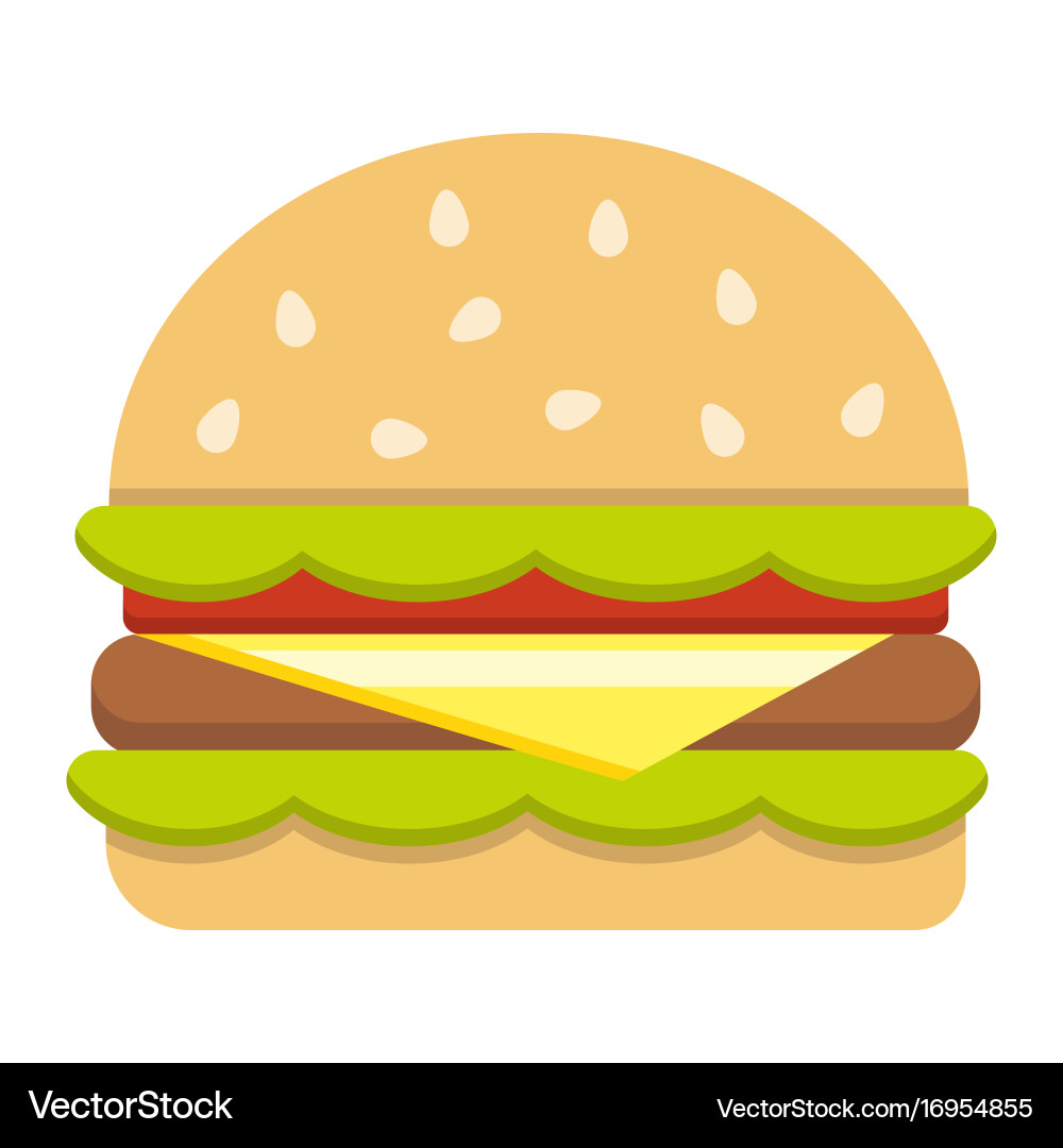 Hamburger flat icon food and drink fast Royalty Free Vector