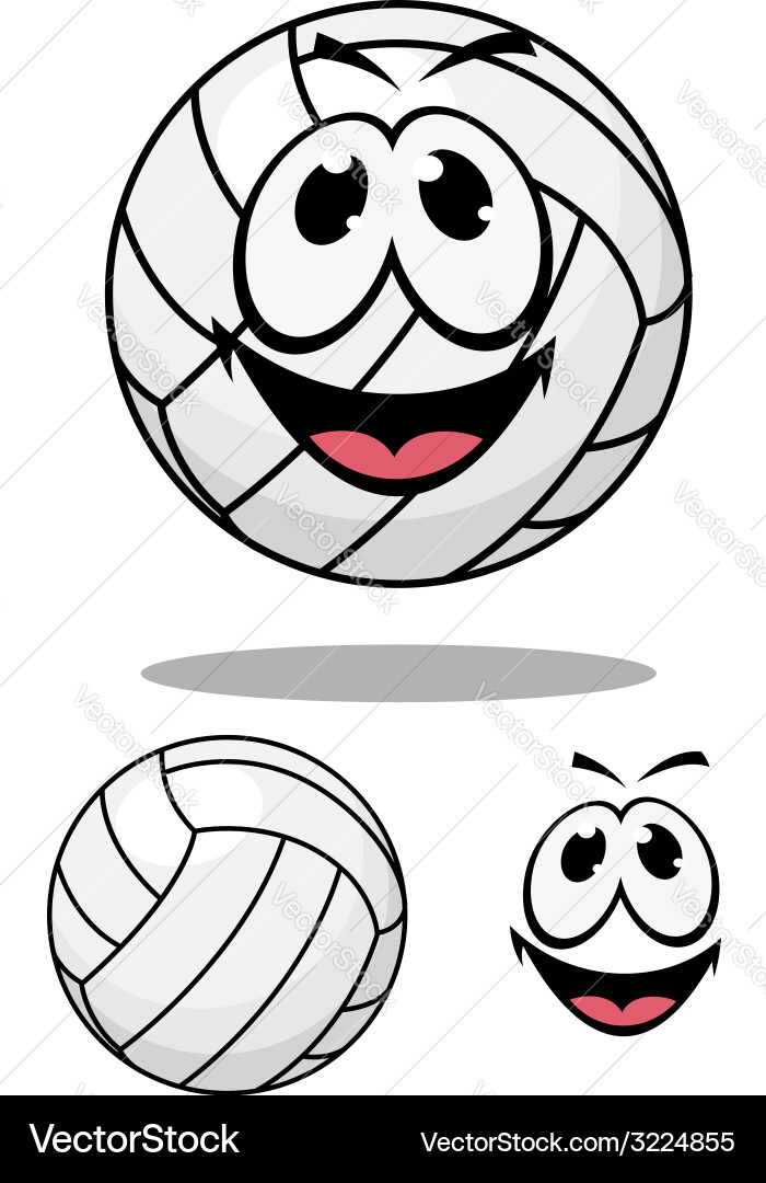 Happy cartoon volleyball Royalty Free Vector Image