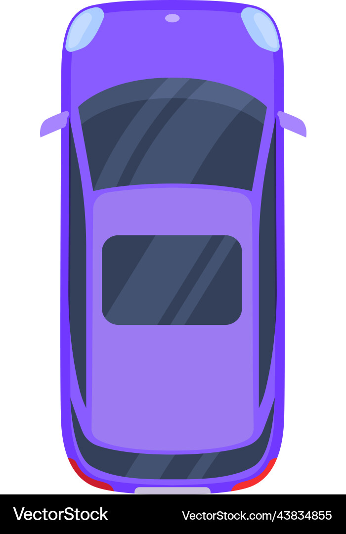 Hatchback icon purple compact city car top view Vector Image