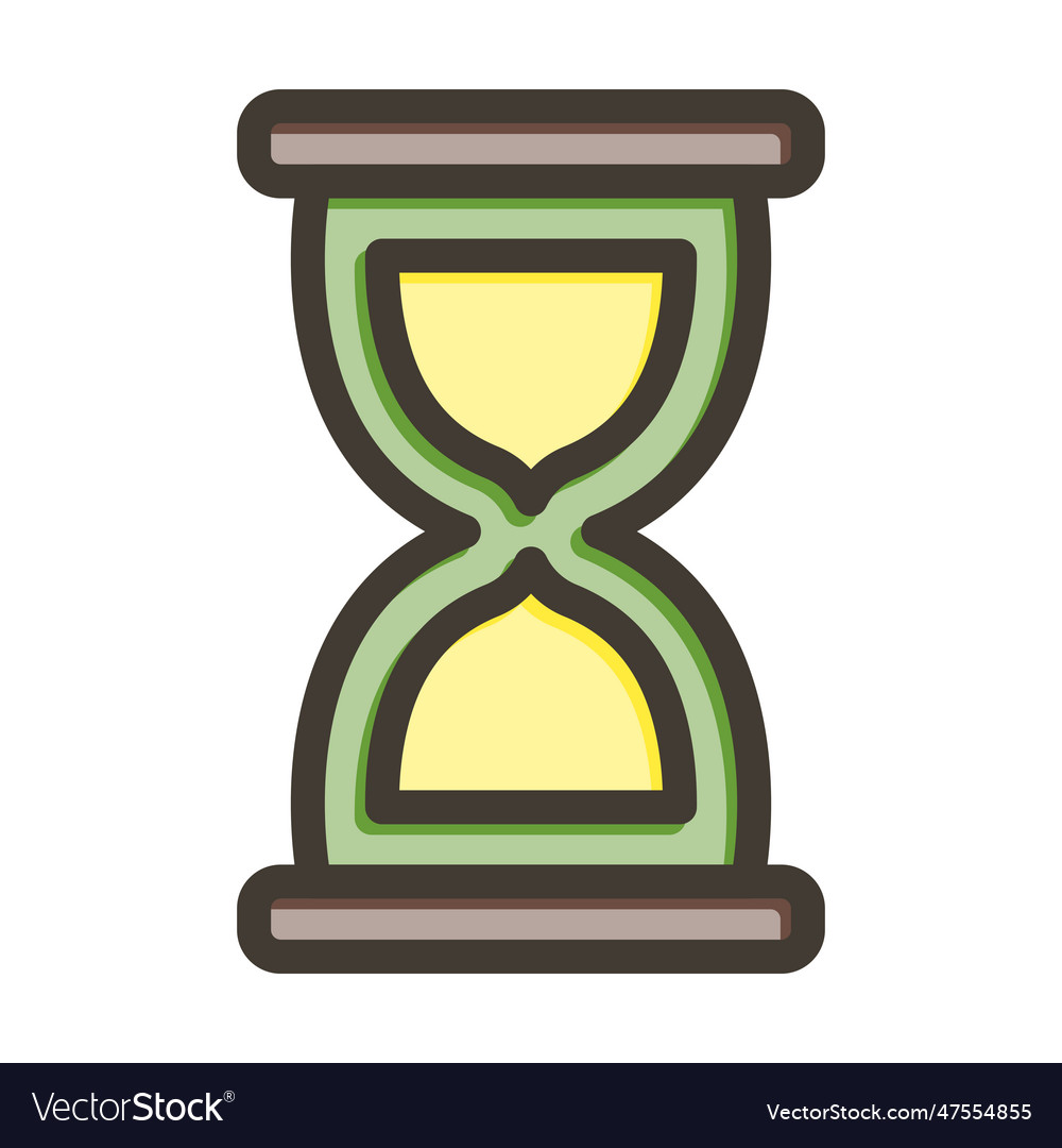 Hourglass thick line filled colors for personal Vector Image