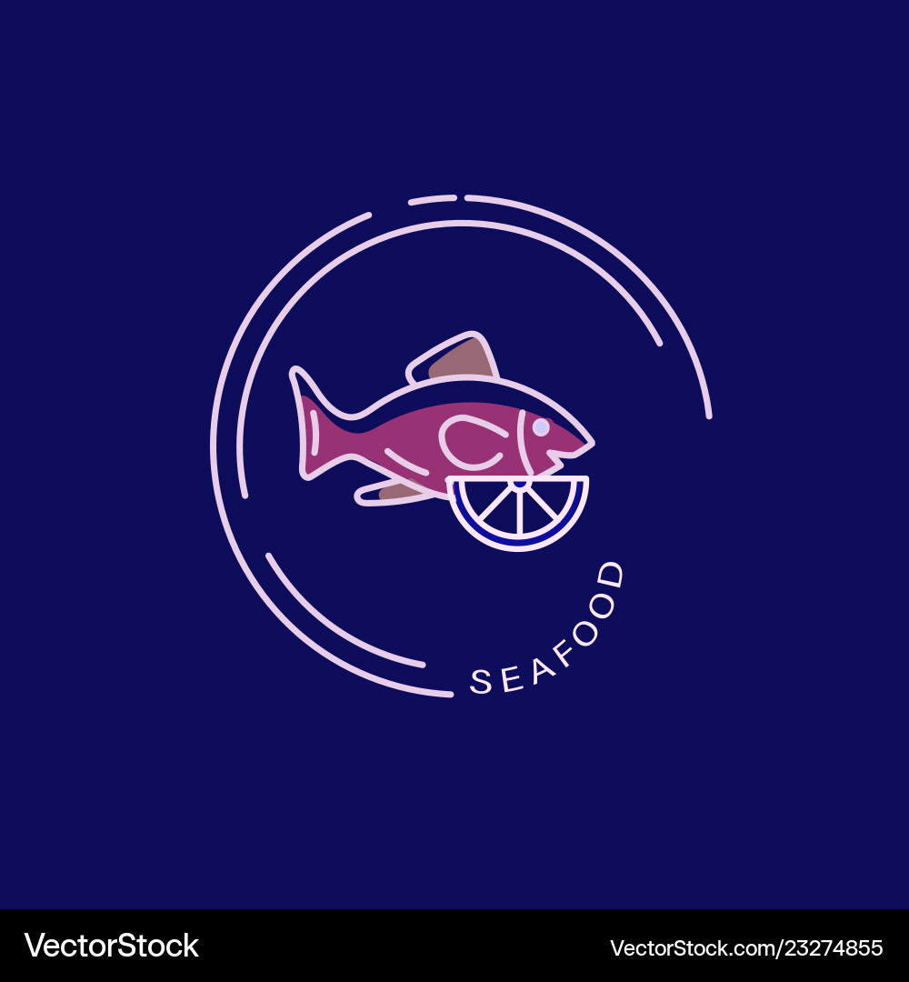 Icon and logo for seafood restaurant Royalty Free Vector
