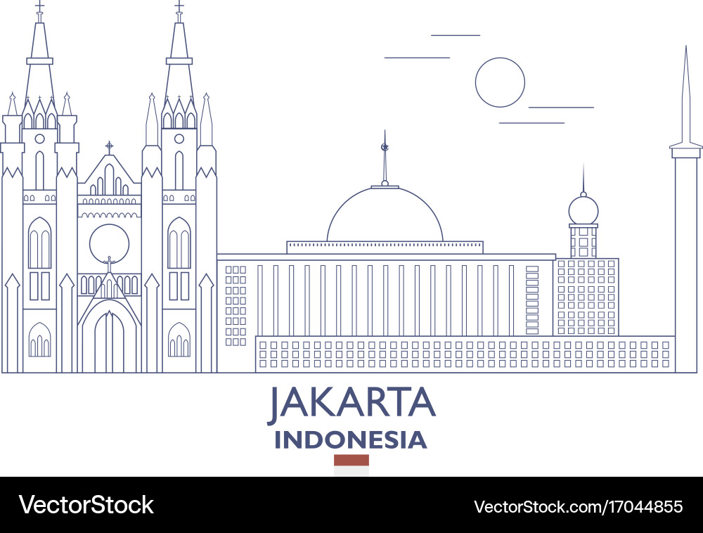 Jakarta city skyline Royalty Free Vector Image