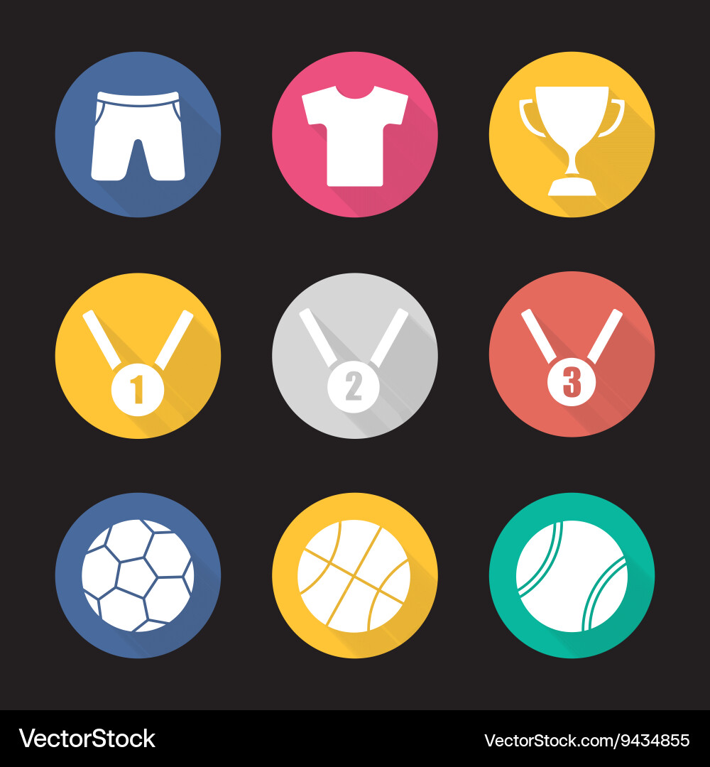 Sport equipment icons Royalty Free Vector Image
