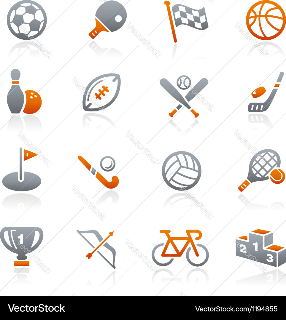 Sports icons graphite series Royalty Free Vector Image