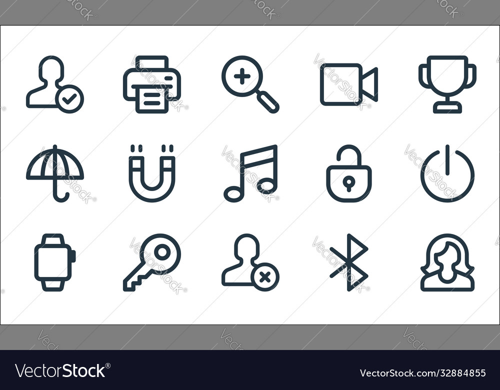 User interface line icons linear set quality line Vector Image