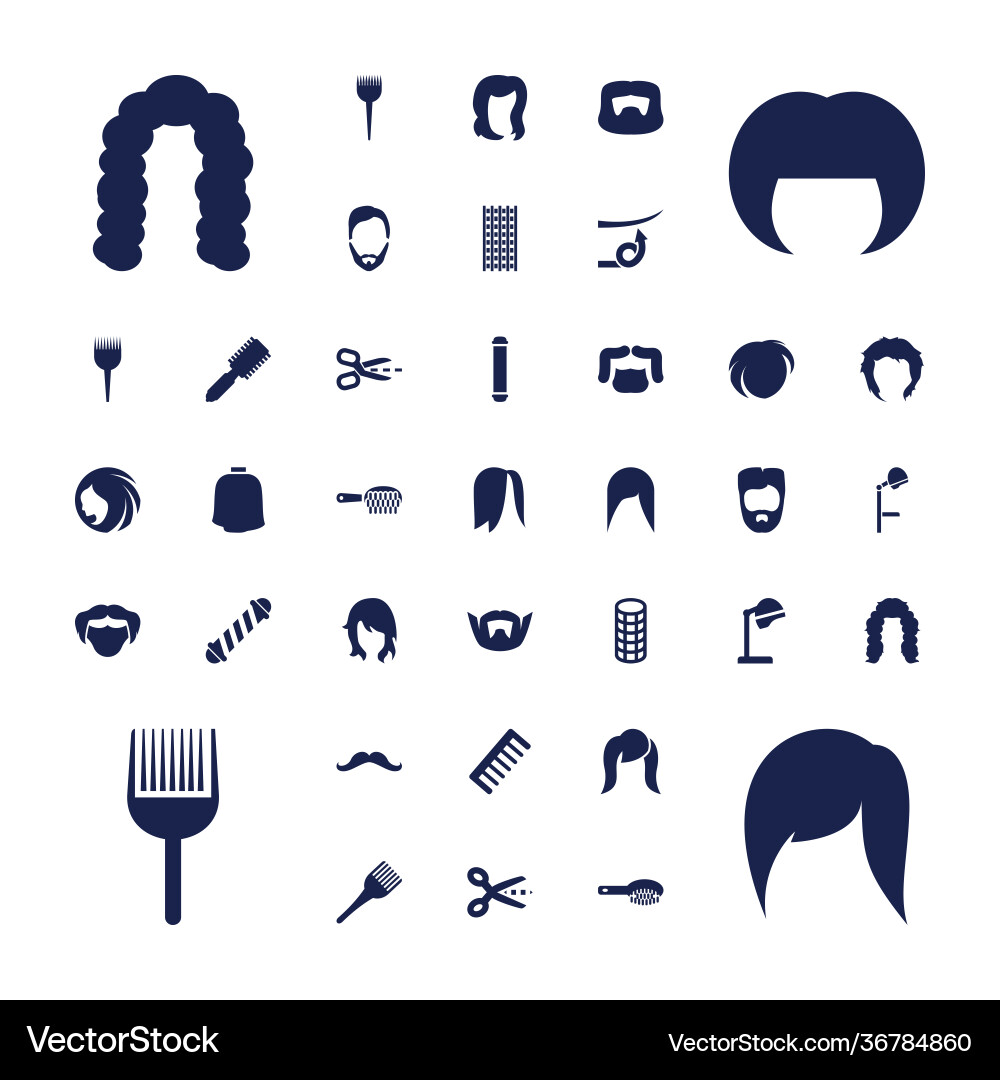 37 hairstyle icons Royalty Free Vector Image - VectorStock