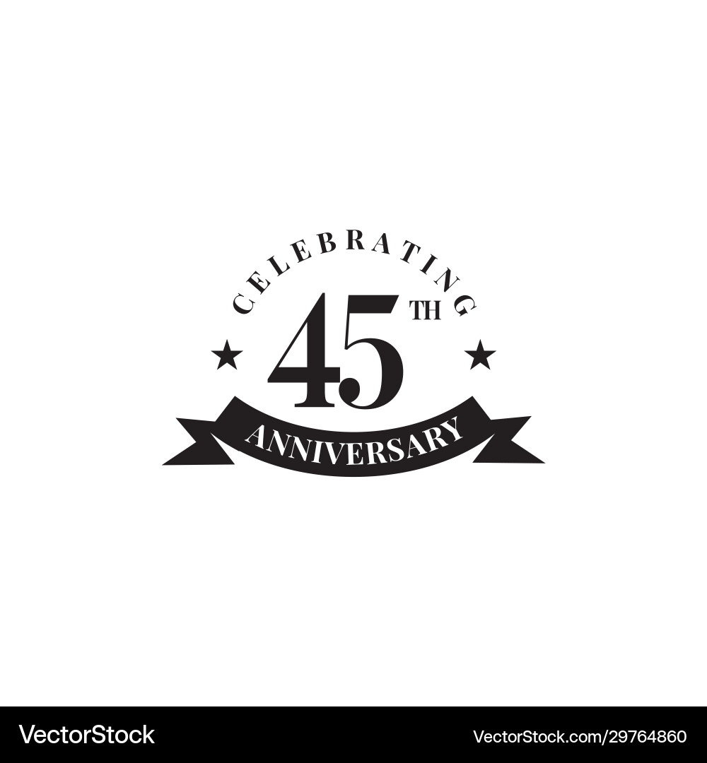 45th year anniversary emblem logo design template Vector Image