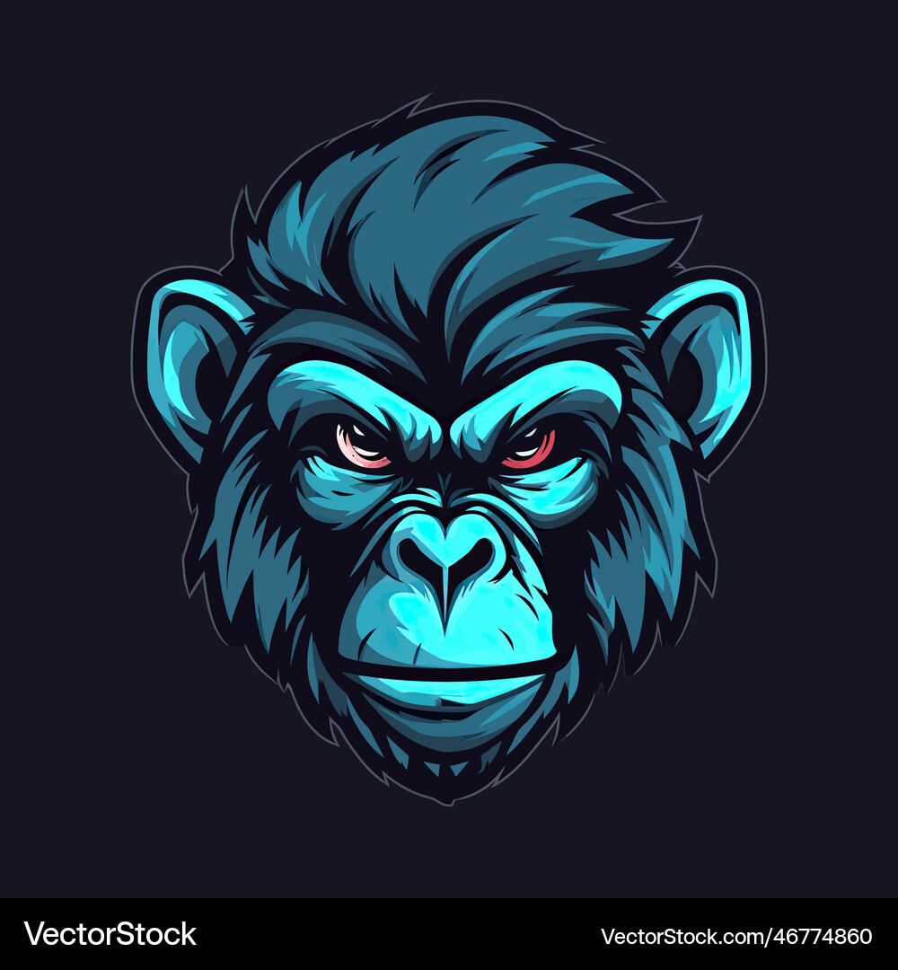 A logo of angry monkey s head designed Royalty Free Vector