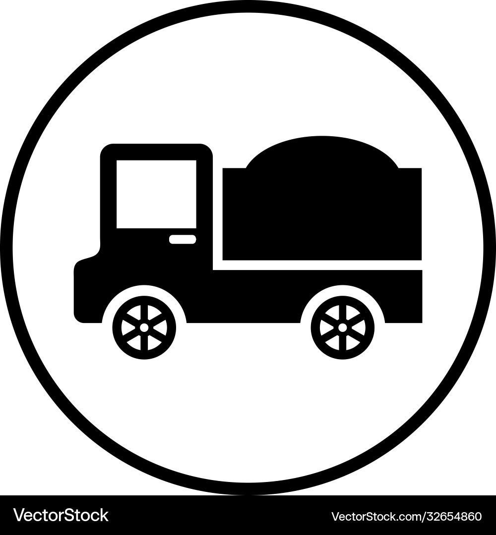 Construction truck icon black color Royalty Free Vector
