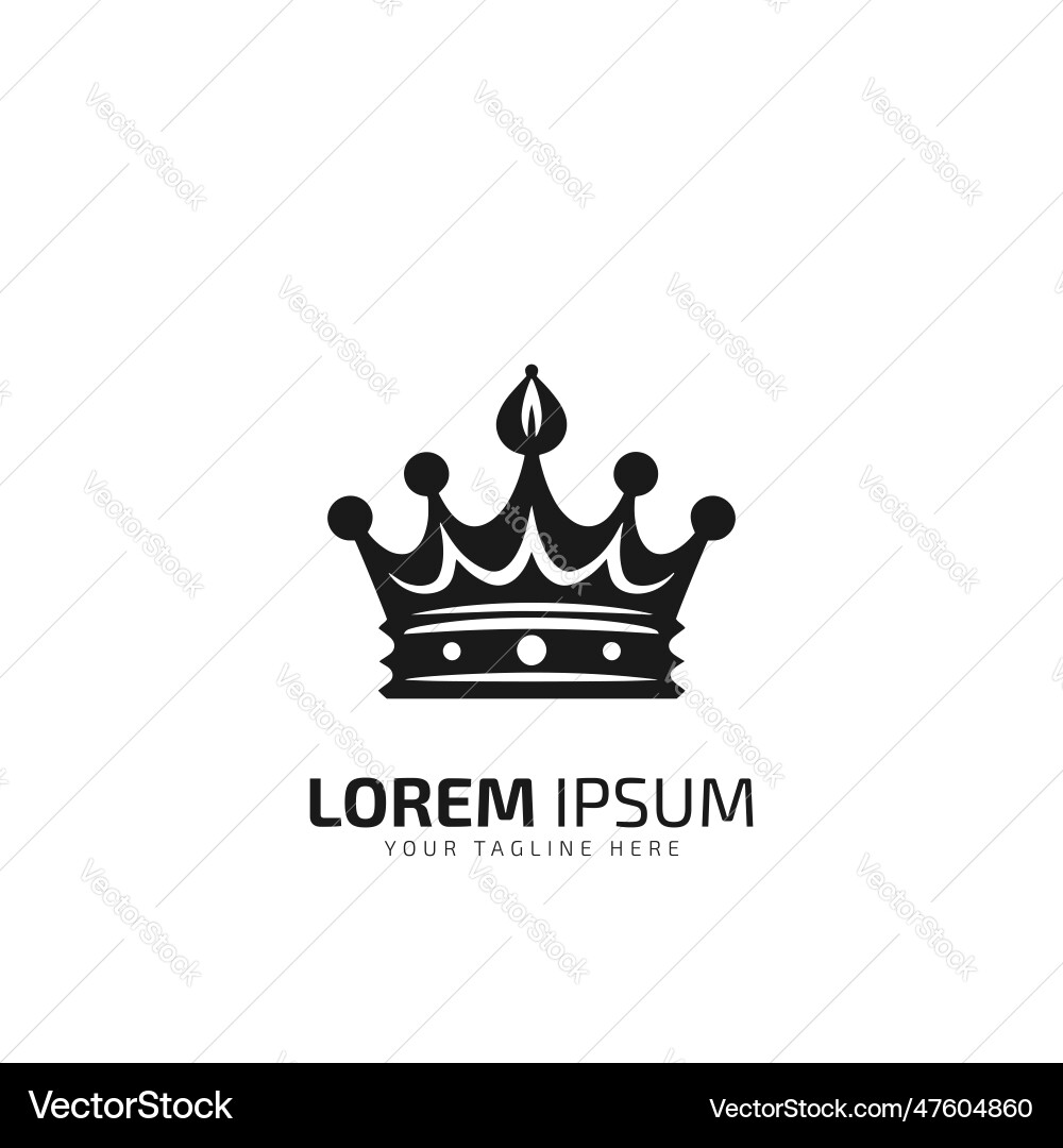 Crown minimal logo icon silhouette isolated Vector Image