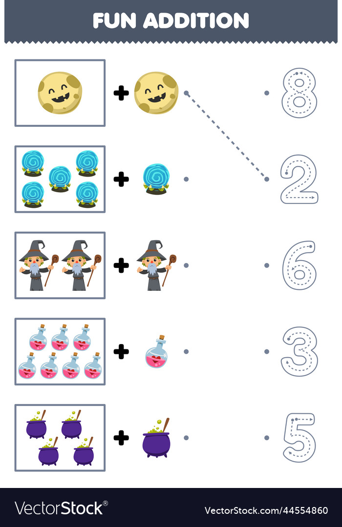 Education game for children fun counting and add Vector Image