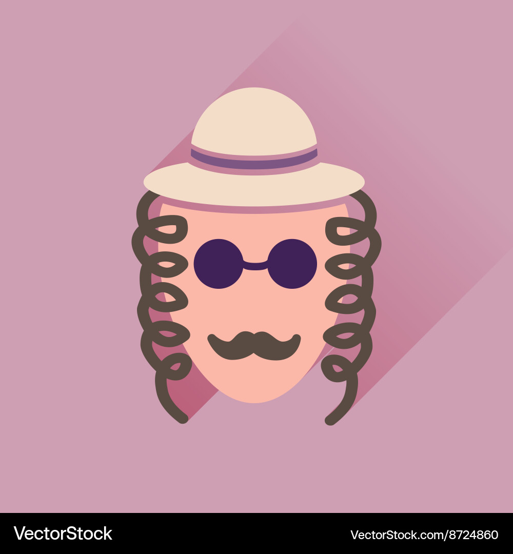 Flat icon with long shadow jewish man Royalty Free Vector