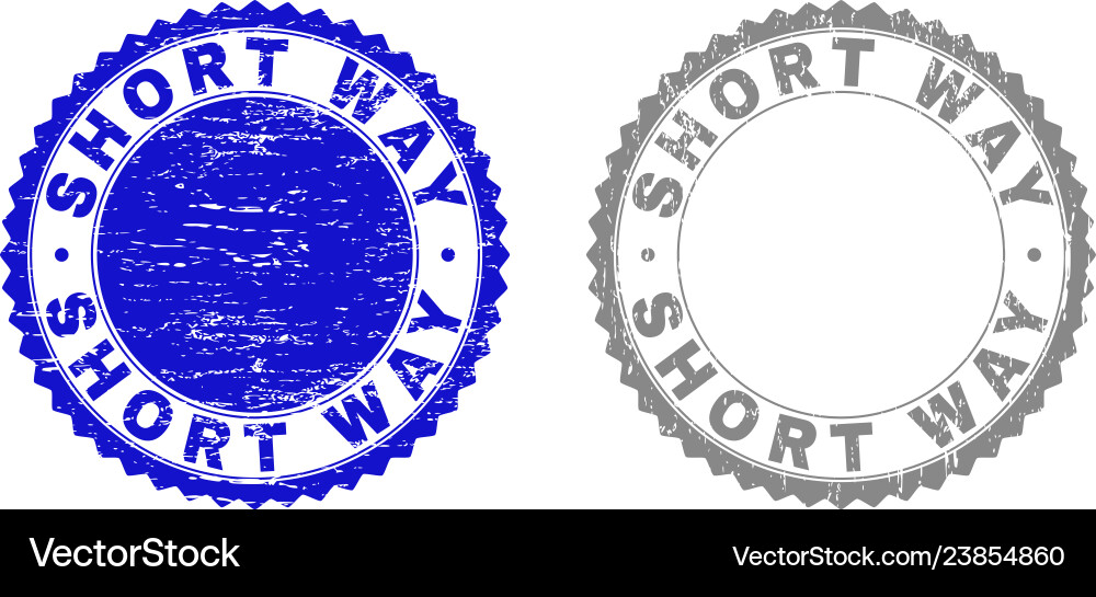 Grunge short way scratched stamp seals Royalty Free Vector