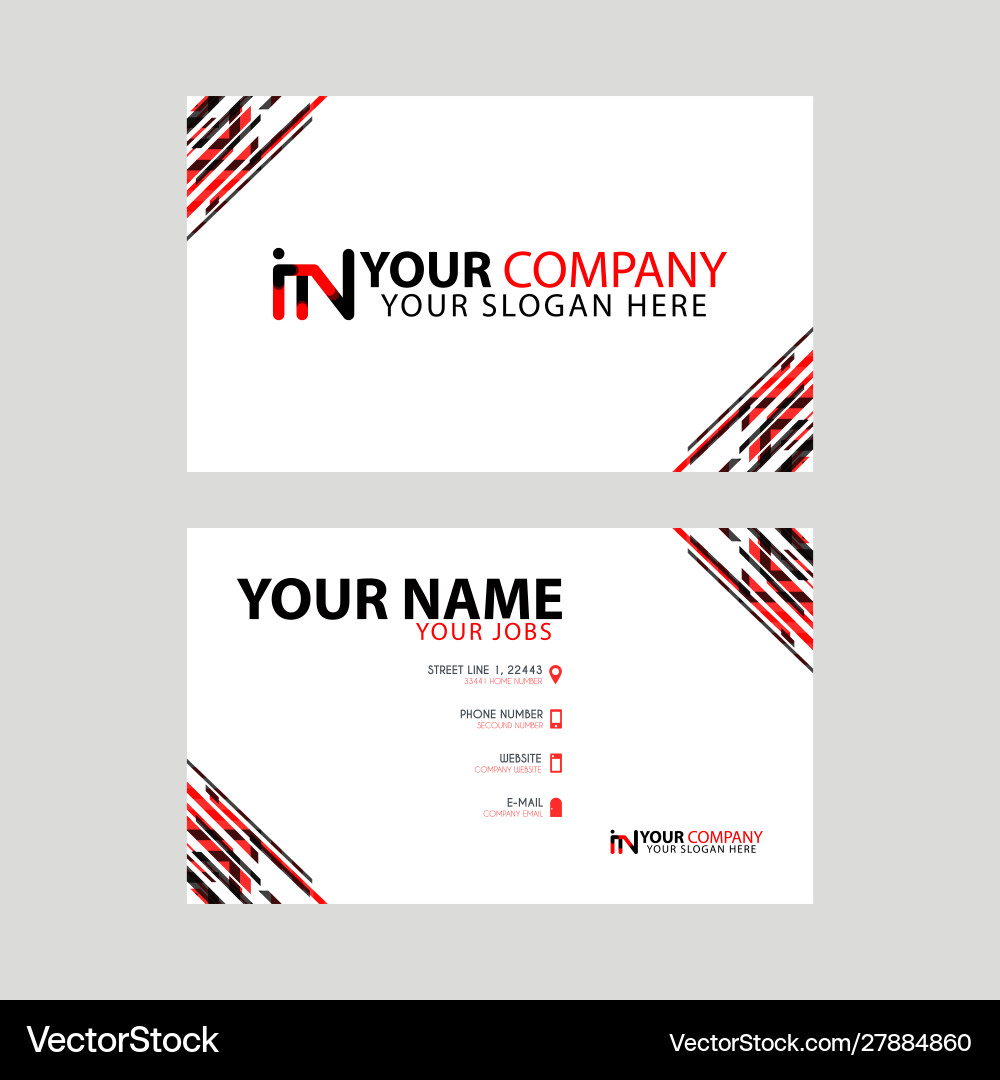 Horizontal name card with decorative accents Vector Image