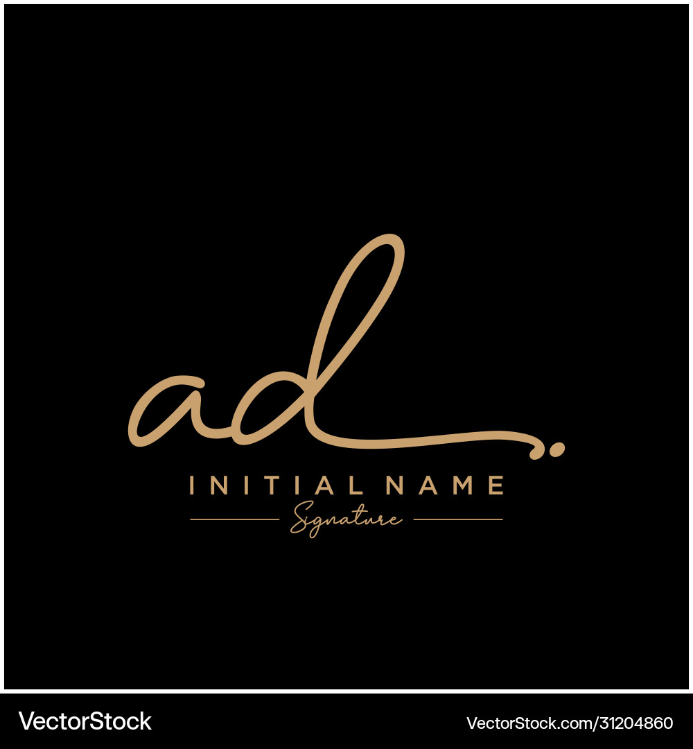 Letter ad signature logo template Royalty Free Vector Image