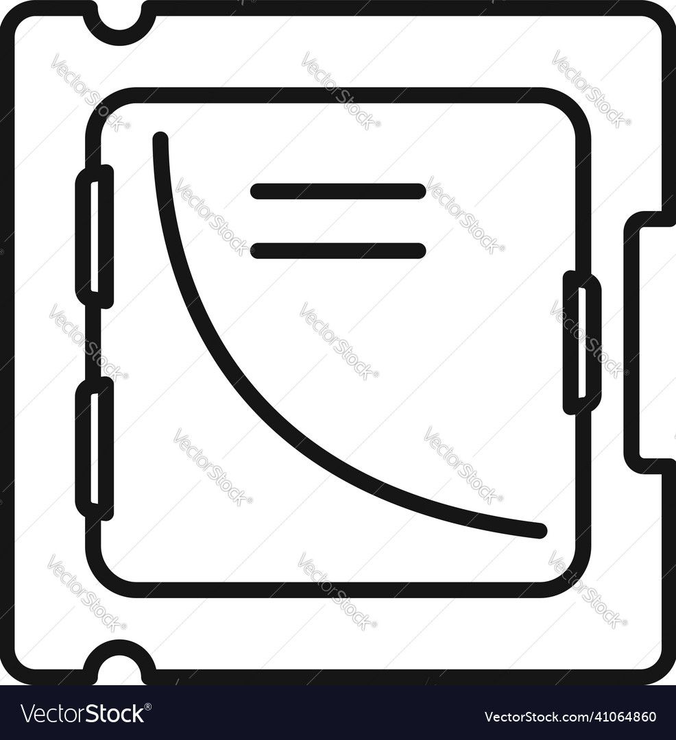 Processor cpu icon outline chip Royalty Free Vector Image