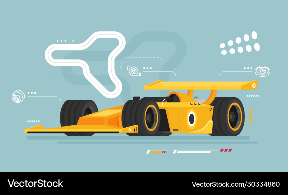 Racing car isolated on color background Royalty Free Vector